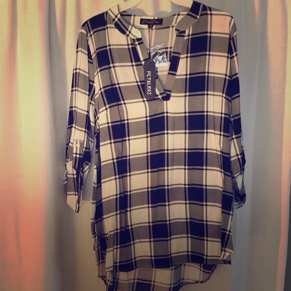 Petal Roz | Tops | Plaid Tunic | Poshmark